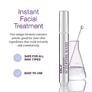 SBLA Beauty Facial Instant Sculpting Wand, Advanced Anti-Aging Serum, Smoothing, Skin Tightening, Brightening All Skin Types & Reducing Lines & Wrinkles 0.23 Fl Oz / 6.8mL (100 doses)