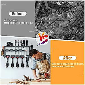 WUSHENG Power Tool Organizer, Tool Organizers and Storage Heavy Duty Floating Drill Holder 3 Layers Wall Mounted Tool Rack for Handheld Cordless Tools Battery Powered Tools