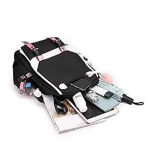 AMZTAN Travel Laptop Backpack for Students with USB Charging Port Oxford Handle Shoulder Tote Bag Laptop Schoolbag (Black)