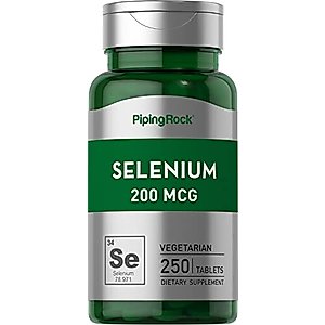 Selenium 200 mcg | 250 Tablets | Vegetarian, Non-GMO, Gluten Free Supplement | by Piping Rock