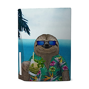 Head Case Designs Officially Licensed Barruf Sloth In Summer Art Mix Vinyl Faceplate Sticker Gaming Skin Decal Cover Compatible With Sony PlayStation 5 PS5 Disc Edition Console