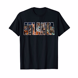 Atlanta Skyline USA Georgia Urban Photo Font T-Shirt