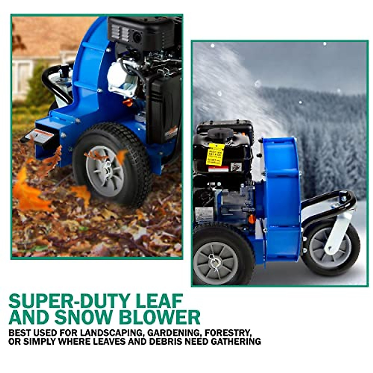 Landworks Leaf-Snow Blower Wheeled Walk Behind & Lawn & Garden Utility Cart/Beach Wagon [Bundle Deal]