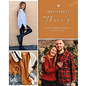 MEROKEETY Women's 2023 Casual Fall Waffle Knit Sweater Long Balloon Sleeve Loose Pullover Jumper, Rust, M