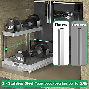 HzTinT 2 Pack Under Sink Organizer with Under Sink Tray, 2 Tier Sliding Bathroom Organizer Under Sink, L-Shape Under Cabinet Basket Organizer, Multi-purpose Pull Out Under Sink Drawers(Clear White)