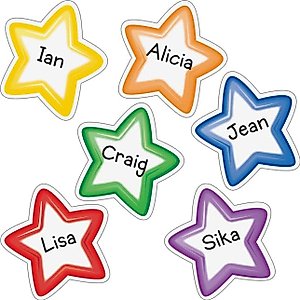 Group-Color Student Name Star Magnets - 6 Colors