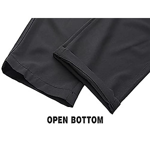 Rdruko Men's Casual Pants Lightweight Breathable Quick Dry Hiking Running Active Sports Trousers(Black, US L)