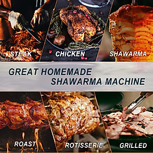 3000W Shawarma Meat Grill Machine Doner Kebab Griddle Rotisserie Vertical Broiler, Steel Roasters Barbecue, Liquefied Propane Gas Gyro Grill for Commercial and Home Kitchen