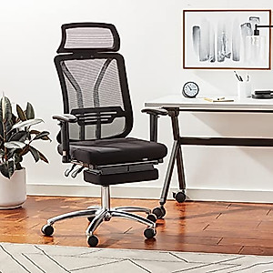 CangLong Ergonomic High Back Office Reclining Computer, Large Gaming Desk Chair with Headrest Adjustable Footrest and Lumber Support, Black