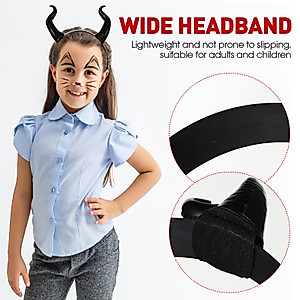 LEORX Devil Horns Headband Black Cosplay Horn Hair Hoop Halloween Dress Up Party Hair Accessories Hairdress