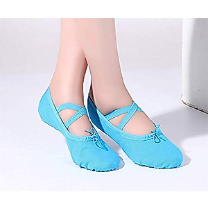 Goettin Ballet Canvas Professional Dance Shoes Gymnastics Yoga Shoes Children Adult Flat Shoes Blue