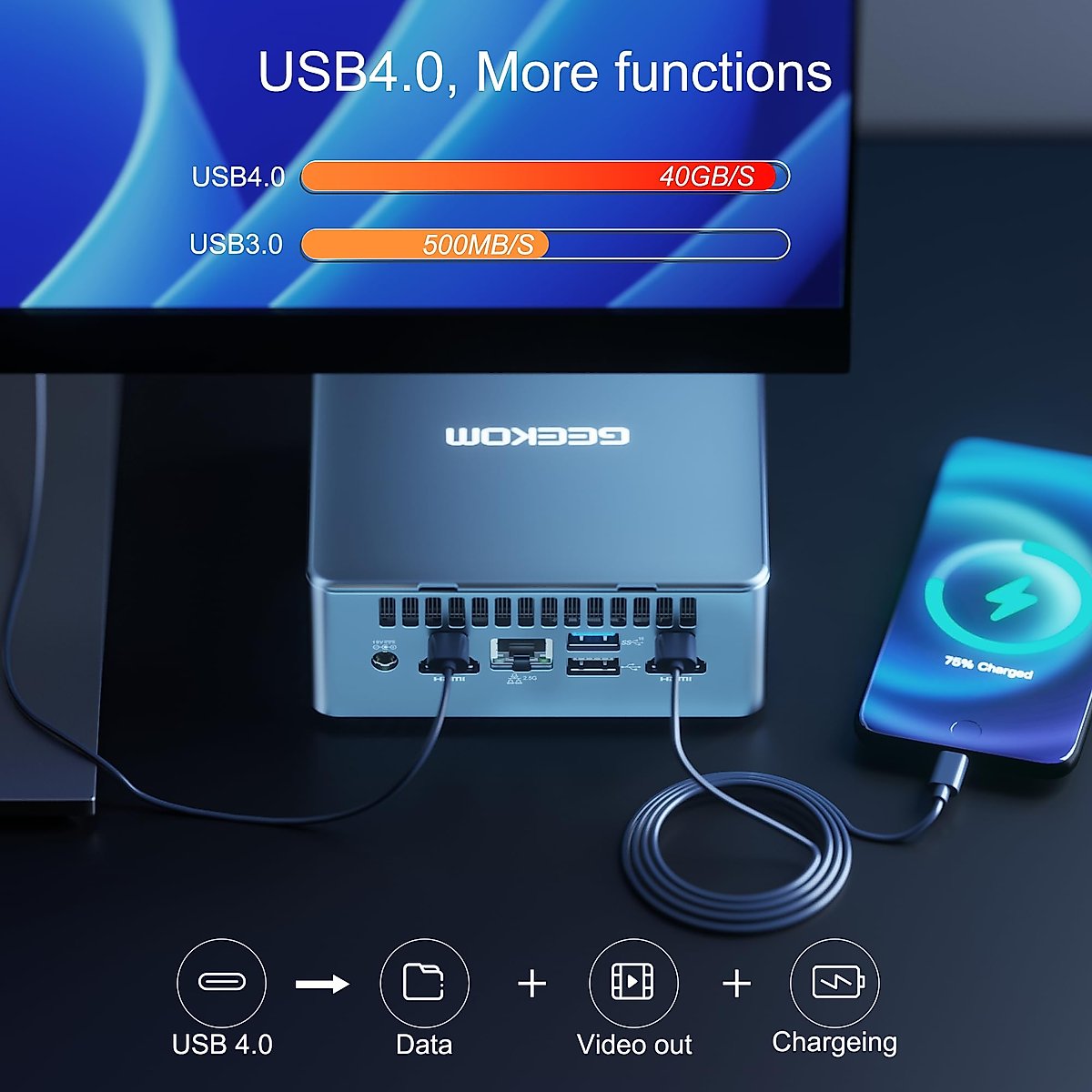 GEEKOM Mini PC Mini IT13, 13th Gen Intel i5-13500H NUC13 Mini Computers(12 Cores,16 Threads) 16GB DDR4/512GB PCIe Gen 4 SSD Windows 11 Pro Desktop PC Support Wi-Fi 6E/Bluetooth 5.2/USB 4.0/2.5G LAN/8K