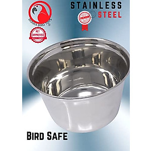 Bonka Bird Toys 800129 Stainless Steel Water/Seed Cup 32oz Cage Feed Bowl