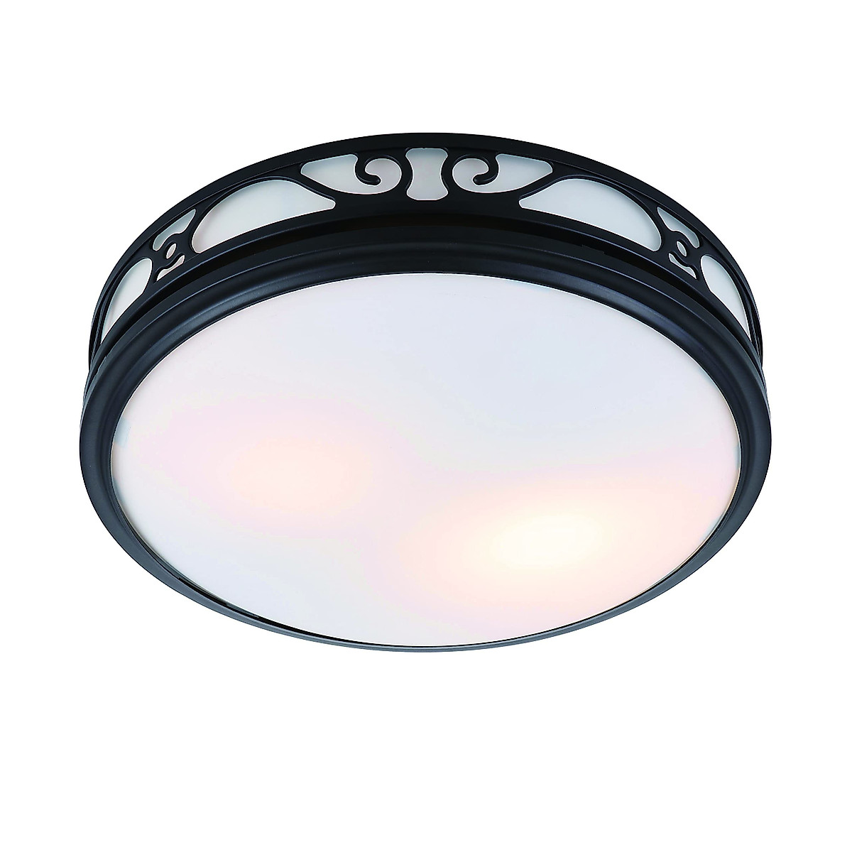 HUNTER 83007 Sona Decorative Bathroom Ventilation Exhaust Fan with Light and Night-Light, Matte Black, 110 CFM