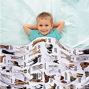 Dog Blanket for Adult Mens Womens, Ultra Soft Dog Throw Blanket for Dog Lovers, Lightweight Warm Cozy Blanket with Dog Pattern Plush Gifts for Christmas Thanksgiving Bed Couch Sofa 60x80in