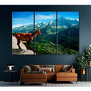 Mountain Goat Looks at Landscape Canvas Print 5 Panels / 36x24 inches