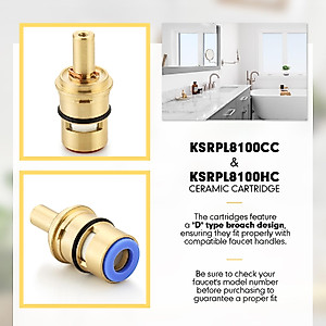 Replacement for Kingston Brass KSRPL8100CC & KSRPL8100HC Ceramic Disc Cartridge, Ceramic Cartridge Replacement, Cold Hot Ceramic Cartridge Fits for Kingston Brass Faucet