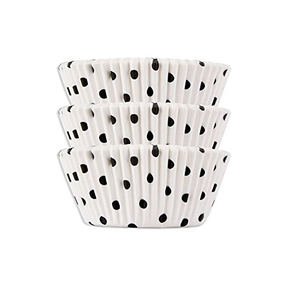 25 PC Set White with Black Polka Dot Cupcake Liners Muffin - Designer Cupcake Liners from Bakell