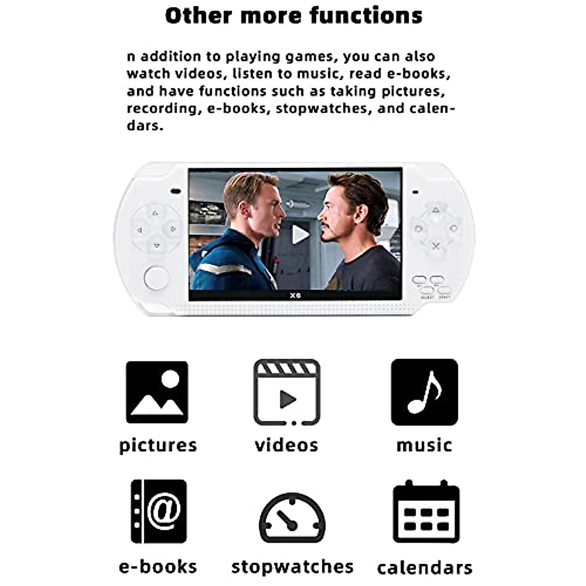 JXD 4.3 inch 8GB Handheld Game Console Built in 1500 Games for Multiple simulators x6 Retro Video Game Console mp3/mp4/Ebook TV Out Portable Game Player