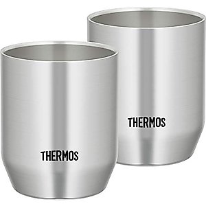 Thermos JDH-360P S Vacuum Insulated Cup, 12.2 fl oz (360 ml), Stainless Steel, Set of 2
