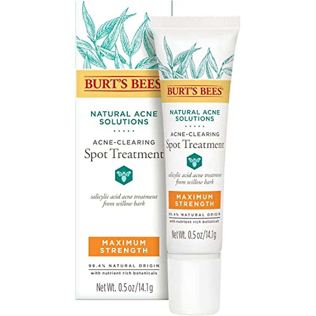 Burt's Bees Natural Acne Solutions Maximum Strength Spot Treatment Cream for Oily Skin, 0.5 Oz (Package May Vary)