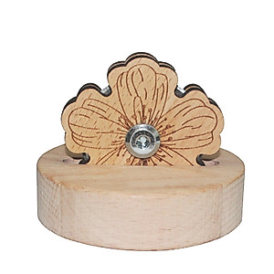 Thread Cutter Flower Thread Cutter Blade for Sewing, Wooden Rotary Thread Cutting Tool Sewing Cutter (Peach Blossom)