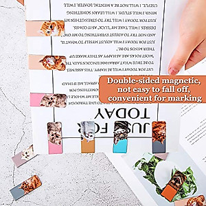30 Pieces Cats Magnetic Bookmarks Cute Cats Magnetic Page Markers Pets Magnetic Page Clips Bookmark for Students Teachers School Home Office Reading Stationery, 15 Designs