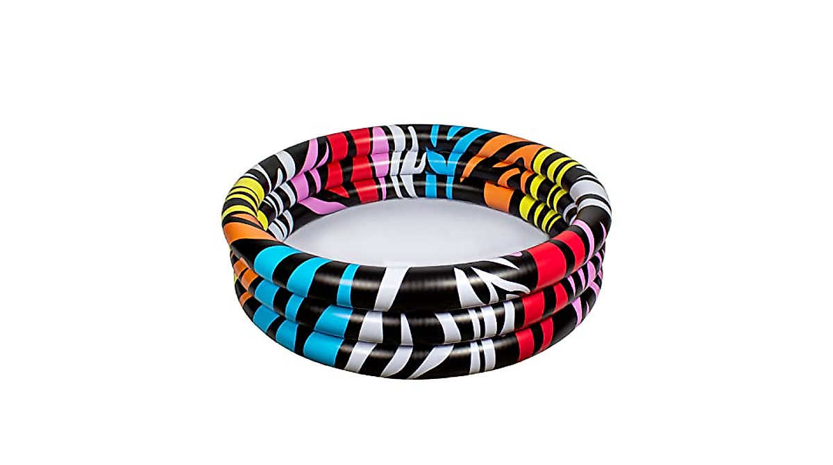 Poolmaster Rainbow Zebra Kiddie Pool – Fun, Durable Backyard Water Play