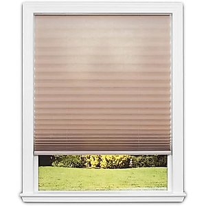 Redi Shade No Tools Easy Lift Trim-at-Home Cordless Pleated Light Filtering Fabric Shade Natural, 36" W x 64" L, (Fits windows 19"- 36")