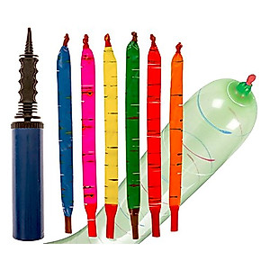 [100 Pack] Rocket Balloons Plus 1 Easy-To-Use Pump - Party Pack, No Need for A Refill - Watch Each Screaming Balloon Rocket to the Sky! By IMPRESA (Pump Color May Vary)