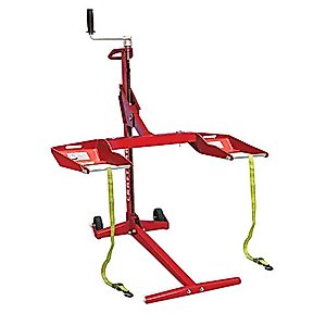 MoJack Craftsman 45099 Lift-500lb Lifting Capacity, Fits Most Residential and Zero Turn Radius Riding Lawn Mowers, Folds Flat for Easy Storage, Use for Mower Maintenance or Repairs, Red