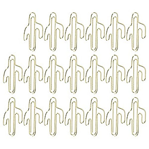 Metal Paper Clip, Marking Clip, Office Accessory Cactus-Shaped Pin 20Pcs for Scrapbooks Office Home Notebooks