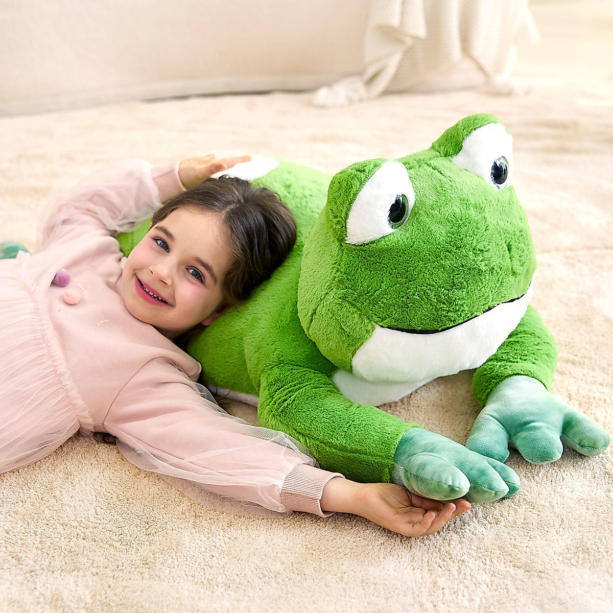IKASA Giant Frog Stuffed Animal Plush Toy, 30" Large Frogs Cute Plushie Toys for Kids Girls Boys