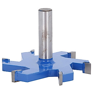 CNC Spoilboard Surfacing Router Bit, 6 Wings 1/2" Shank CNC Router Slotting Bits for Mortise Joint, Finger Joint, Acoustic Panels - 85mm Cutting Dia