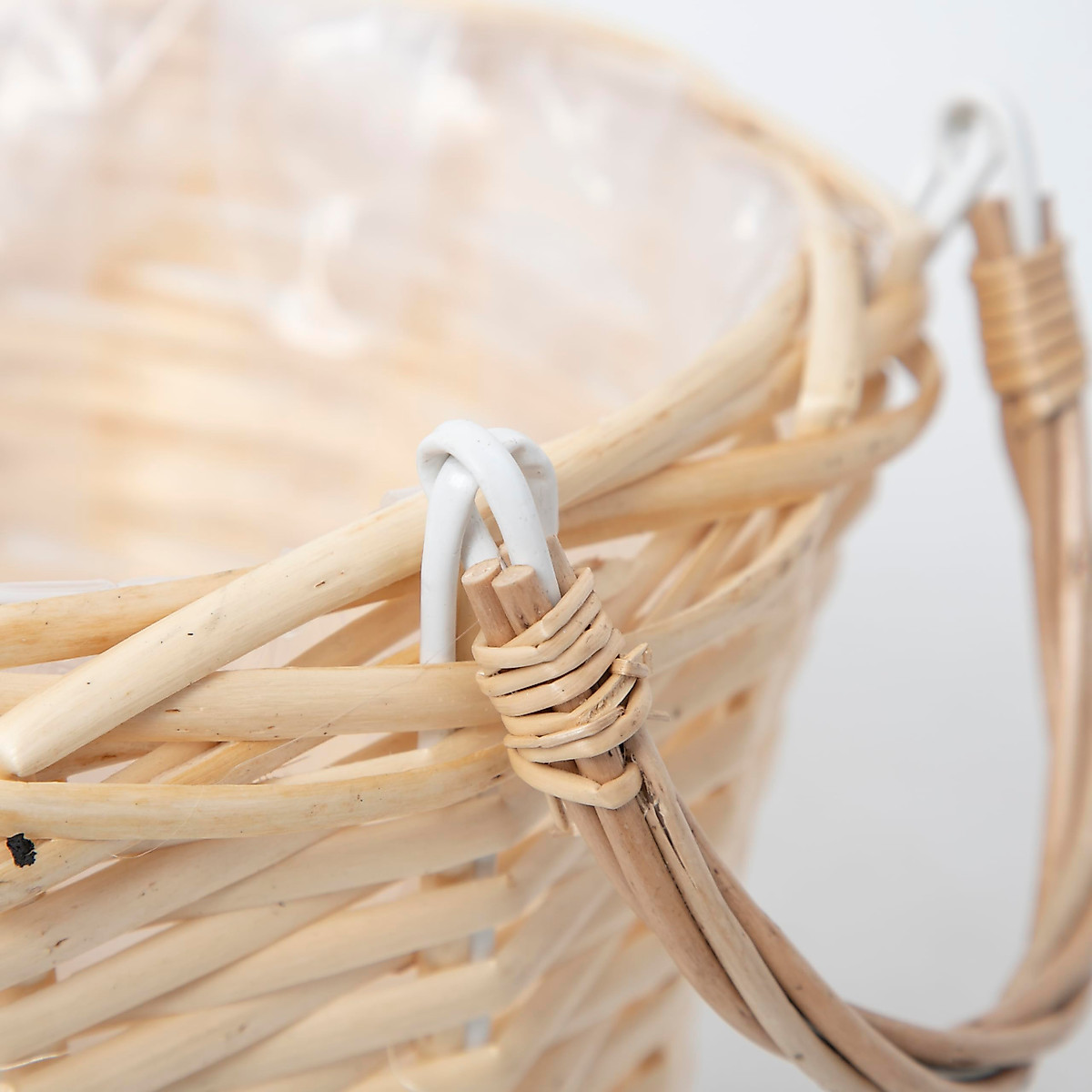 JLKIMZVO Wicker Waste Basket, Bathroom Trash Can with Handle, Wicker Garbage Can for Bathroom, Living room, Bedroom, office