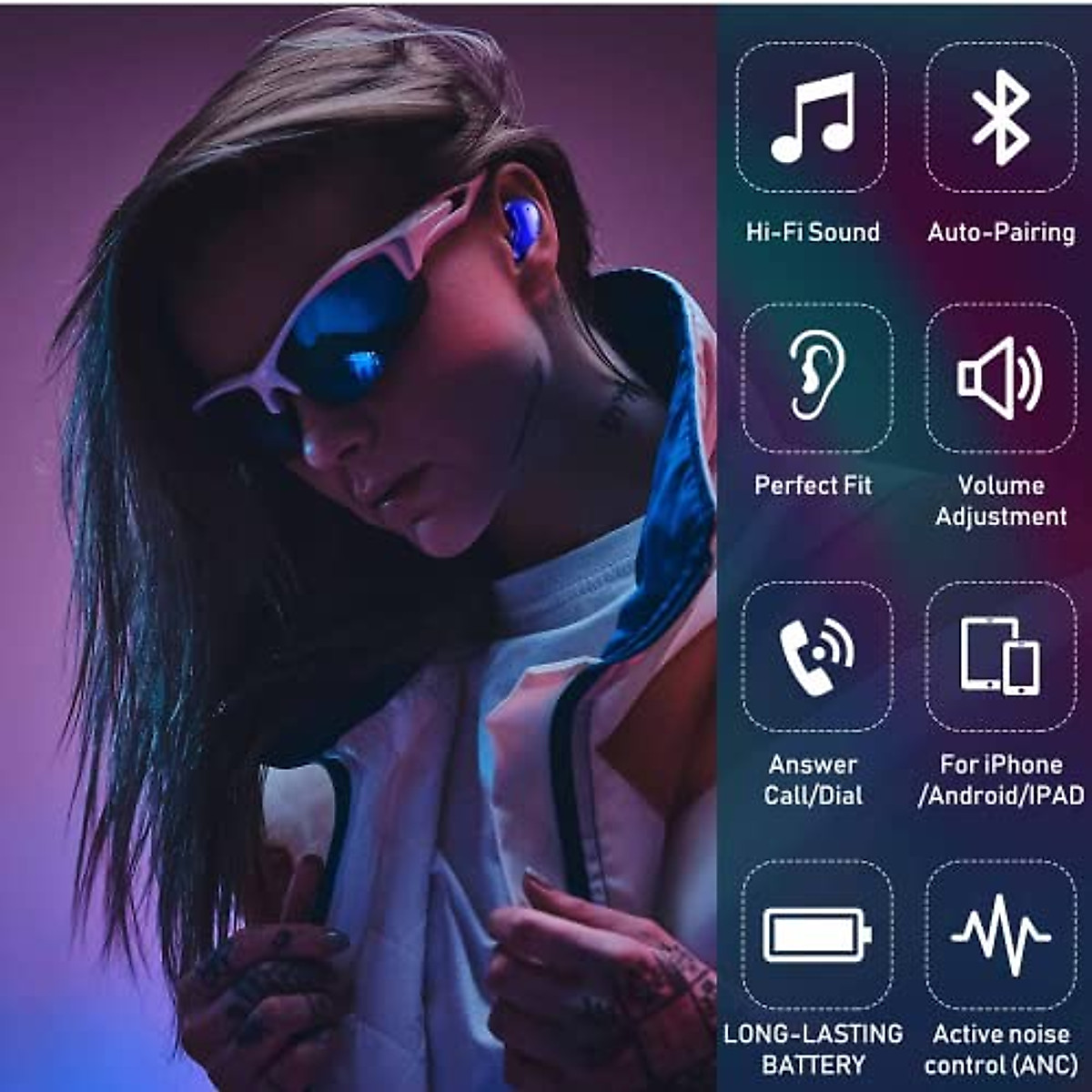 UrbanX Street Buds Live True Wireless Earbud Headphones for OnePlus Nord N10 5G - Wireless Earbuds w/Active Noise Cancelling - (US Version with Warranty) - Blue