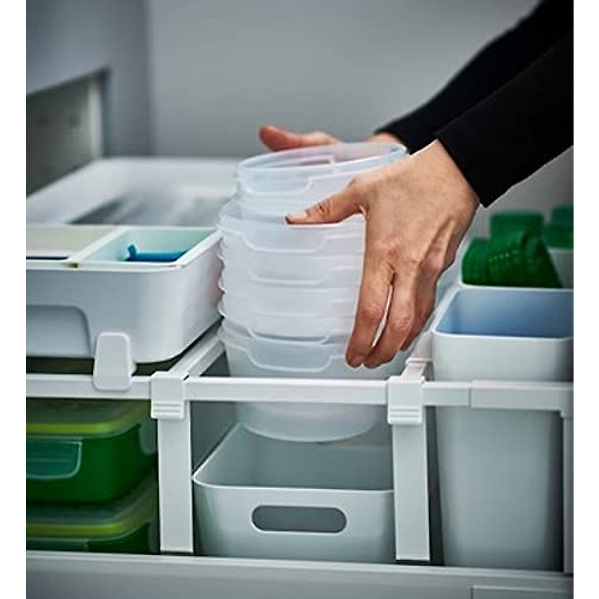 IKEA 301.550.19 VARIERA Convenient Kitchen Open Storage Box, High Gloss White, Easy to Carry and Take Out of Your Kitchen Drawers or Shelves Since it Has Two Grip-friendly Handles