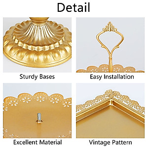 6 Pack Cake Stand Set, Gold Cupcake Stands Tiered Cupcake Holder Candy Fruite Dessert Table Display Set Decorating for Wedding Birthday Party Chrismas Celebration Home Decor