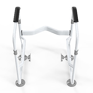 Toilet Safety Frame & Rails, Stability Bathroom Handrails Assist Grab Bar Handles & Railings for Elderly, Senior, Handicap & Disabled, Height & Width Adjustable, 300lbs Weight Capacity