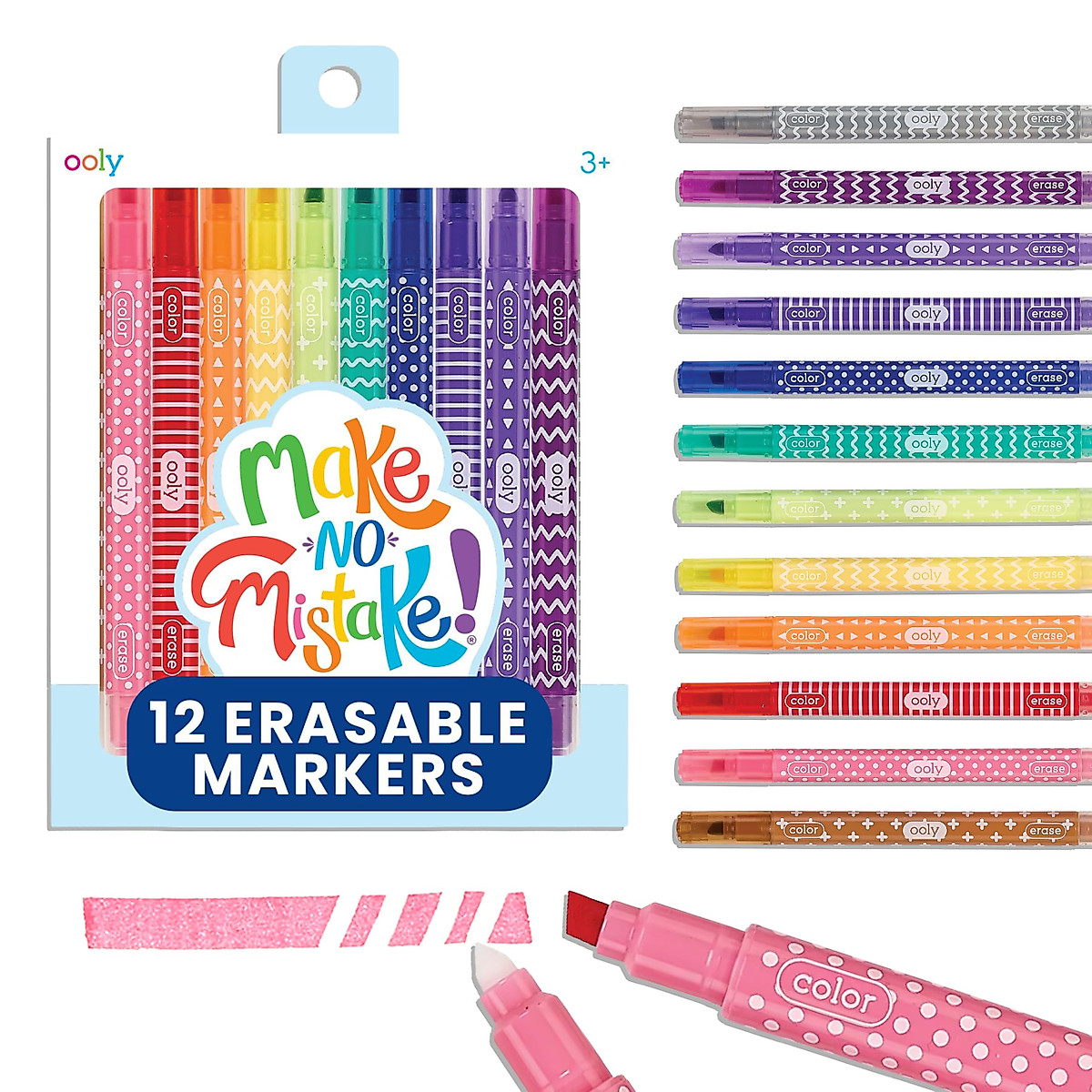 OOLY Make No Mistake Erasable Markers, Set of 12
