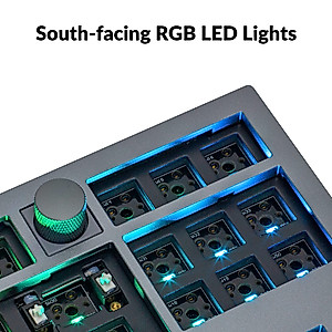 Keychron Q3 TKL Layout RGB Hot-Swappable Wired Custom Mechanical Keyboard Full Aluminum Knob ISO Barebone Version, with QMK/VIA Programmable Macro Double-Gasket DIY Kit for Mac Windows Linux-Grey