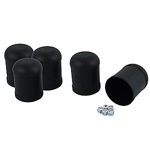 uxcell a15010700ux0348 Dice Cup Shaker KTV Party Bar Guessing Casual Tool 5 Pcs w 25 Dices Pack of 5