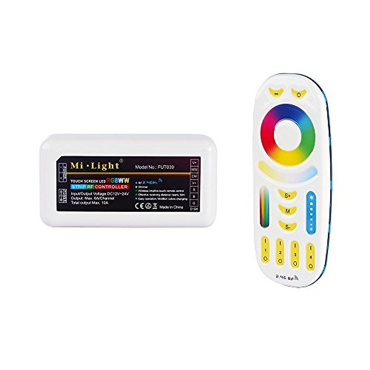 LED Strip Lights Mi-Light FUT039 RGB＋CCT LED Strip Lights 4 PCS and One FUT092 Remote Controller(4*FUT039+Remote)