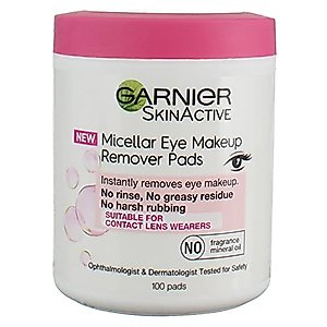 Micellar Eye Makeup Remover Pads, 100 Pads (Pack of 2)