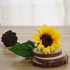 Artfen Artificial Sunflowers 6 Pcs Fake Sunflowers Preserved Flower Bouquet Bride Bridesmaid Holding Flowers Artificial Flowers for Home Hotel Office Wedding Party Garden Craft Art Decor No Vase