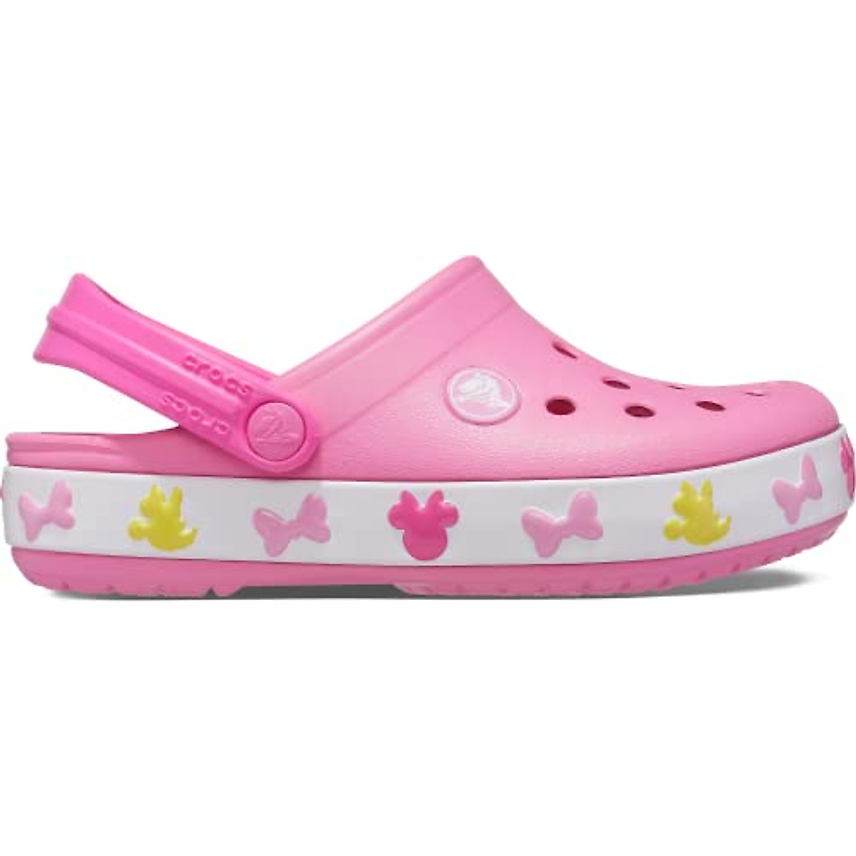 Crocs Kids' Mickey Mouse Light Up Clog | Disney Light Up Shoes, Pink Lemonade/White, 9 Toddler
