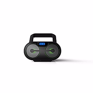 Riptunes CD Player Bluetooth Boombox AM/FM Portable Radio, Digital LCD MP3/CD, USB, mSD, Aux, Headphone Jack Stereo Sound System with Enhanced Bass, LCD Display with Remote, Black