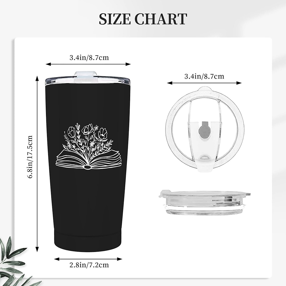 Yipaidel Floral Book 20 OZ Stainless Steel Vacuum Insulated Tumblers Lids Mug, Inspirational Gifts for Sister Best Friends Coworkers, Mothers Day Christmas, Gifts for Mom From Daughter