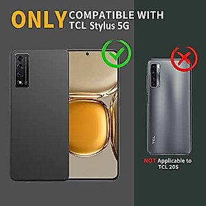 DUOPAL for TCL Stylus 5G Case,Military Grade Protection Shockproof Case with Tempered Glass HD Screen Protector and Kickstand Compatible with TCL Stylus 5G Phone Cover (Yellow)