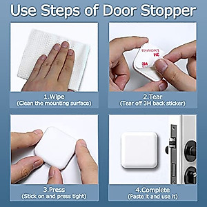 XoYoZo Door Stoppers Wall Protector Buffer Guard Doorknob Door Handle Bumper Self Adhesive Silencer Soft Rubber Crash Pad for Home Office